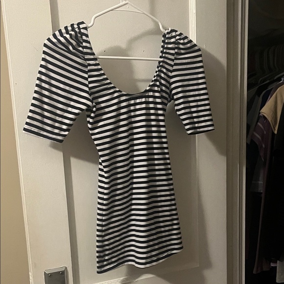 Sparkle & Fade | Dresses | Sparkle Fade Black And White Striped Mini ...